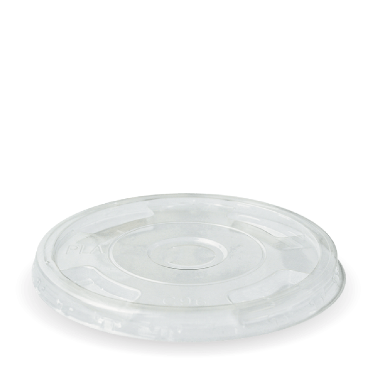 ***BIOPAK*** CLEAR 300-700ML CUP FLAT LID WITH SLOT 96MM (1000 ...